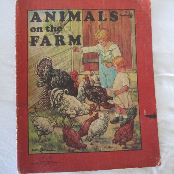 Accents | 1936 Animals On The Farm Cm Burd Childrens Oversized Book ...